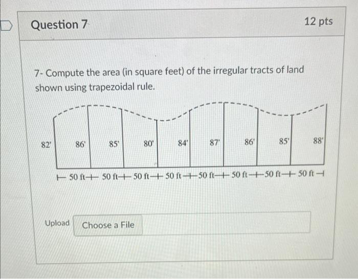 Solved 7- Compute the area (in square feet) of the irregular | Chegg.com