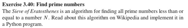 Solved Exercise 3.40: Find prime numbers The Sieve of | Chegg.com