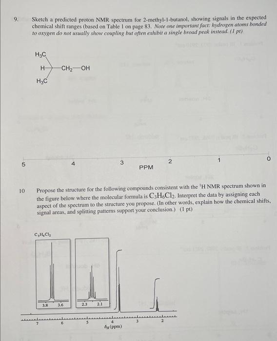 Solved Sketch a predicted proton NMR spectrum for | Chegg.com