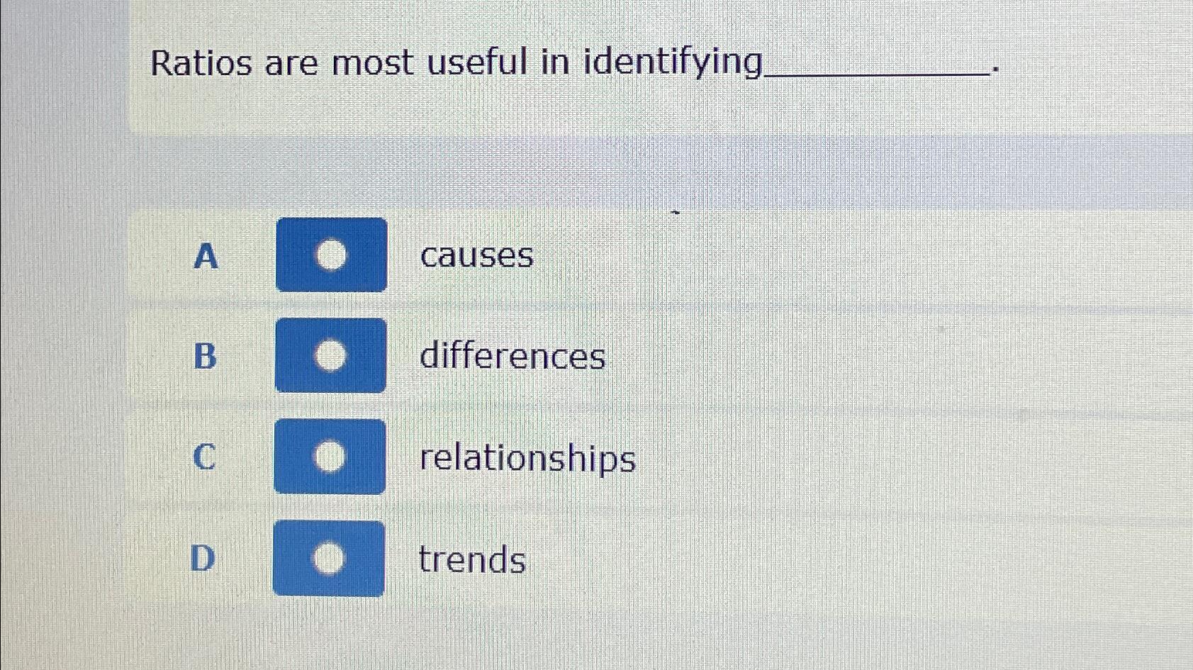 Solved Ratios are most useful in | Chegg.com