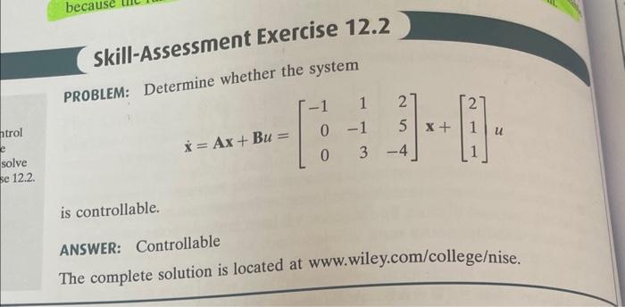 Solved PROBLEM: Determine whether the system | Chegg.com