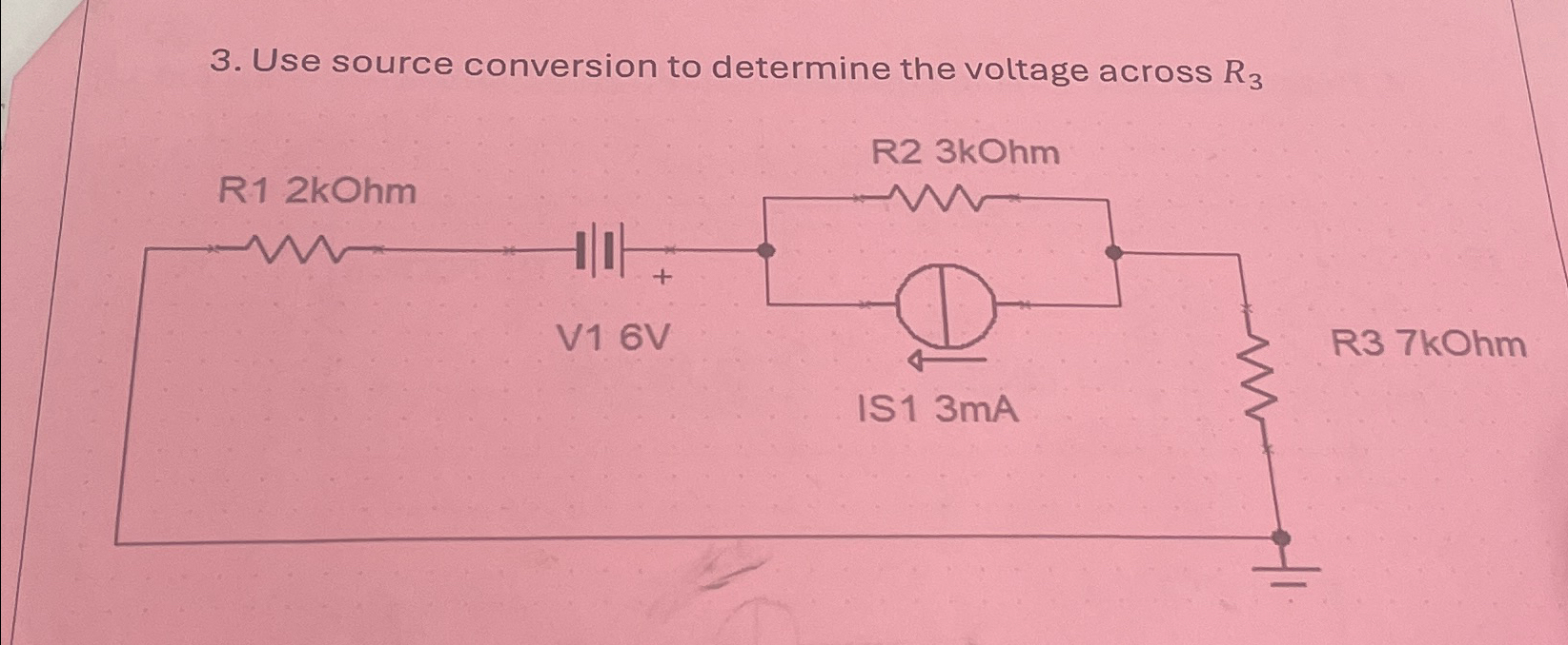 Solved Use source conversion to determine the voltage across | Chegg.com