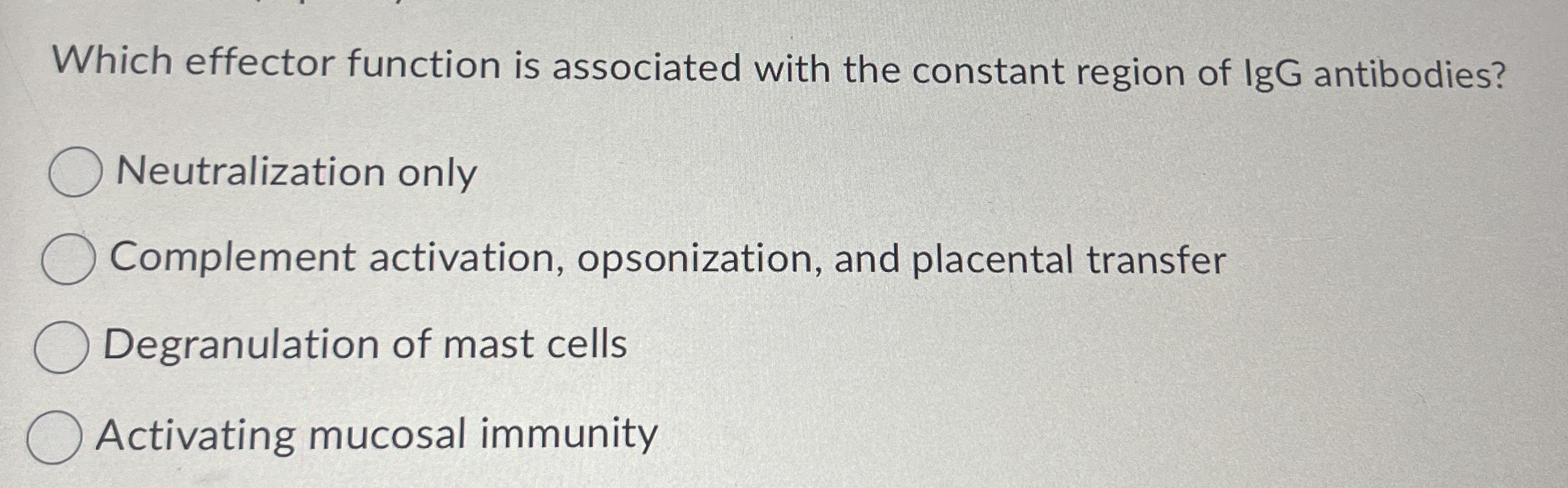 Solved Which effector function is associated with the | Chegg.com
