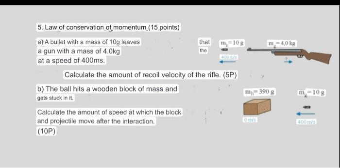 Solved Calculate the amount of recoil velocity of the rifle. | Chegg.com