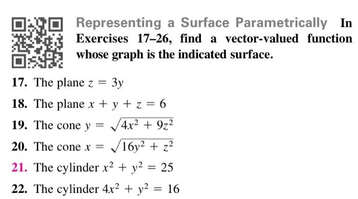 Solved Representing a Surface Parametrically In Exercises | Chegg.com