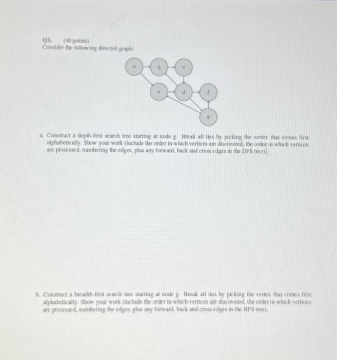 Solved Q3. (40 points) Consider the following directad | Chegg.com
