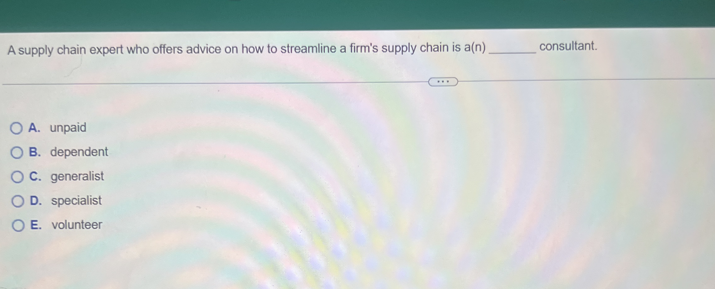 Solved A supply chain expert who offers advice on how to | Chegg.com