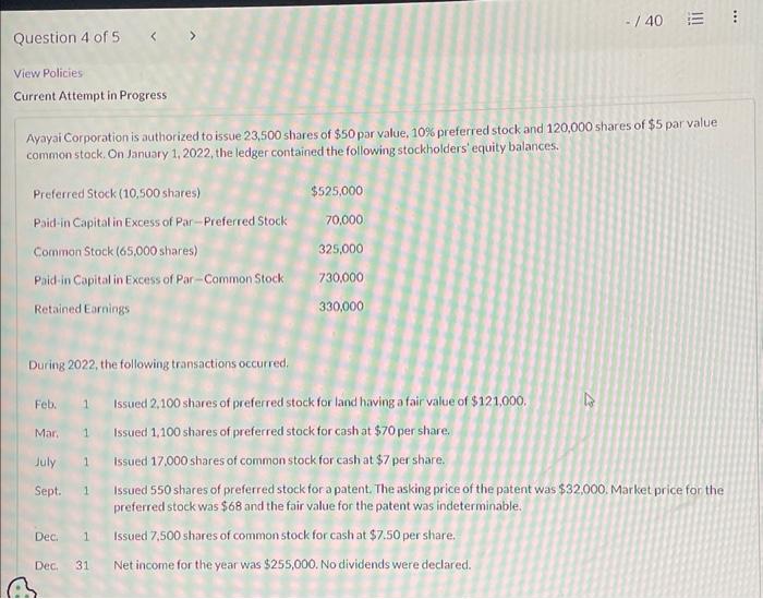 Solved View Policies Current Attempt in Progress Ayayai | Chegg.com
