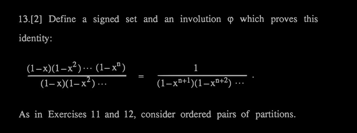 Solved 13.[2] ﻿Define a signed set and an involution φ | Chegg.com