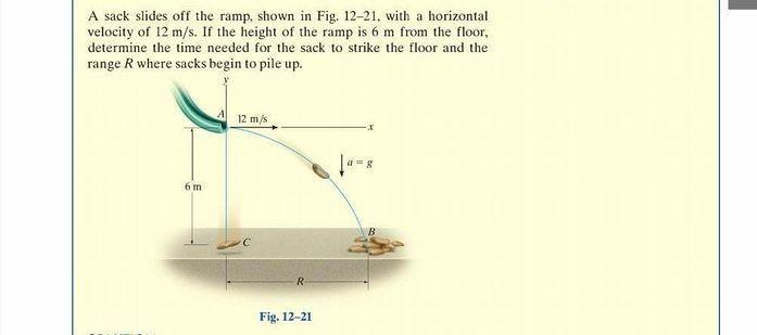 Solved A sack slides off the ramp, shown in Fig. 12-21. with | Chegg.com