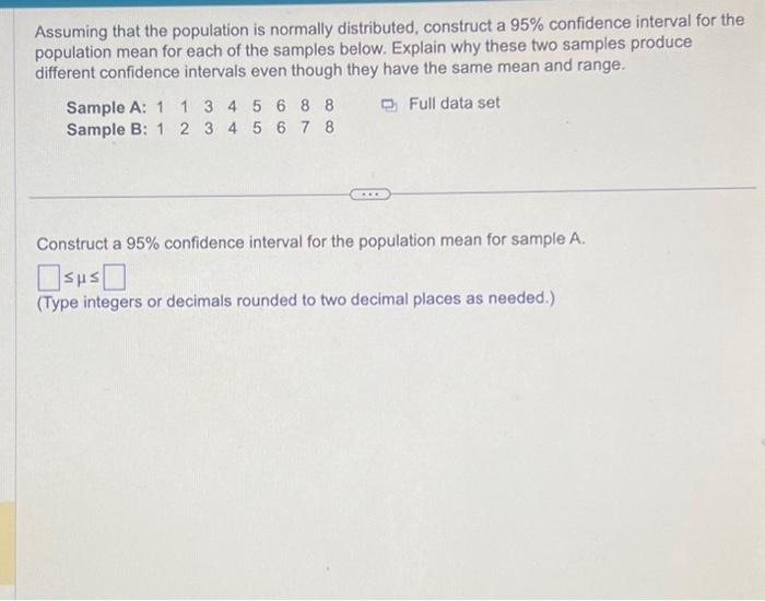 Solved Assuming that the population is normally distributed, | Chegg.com
