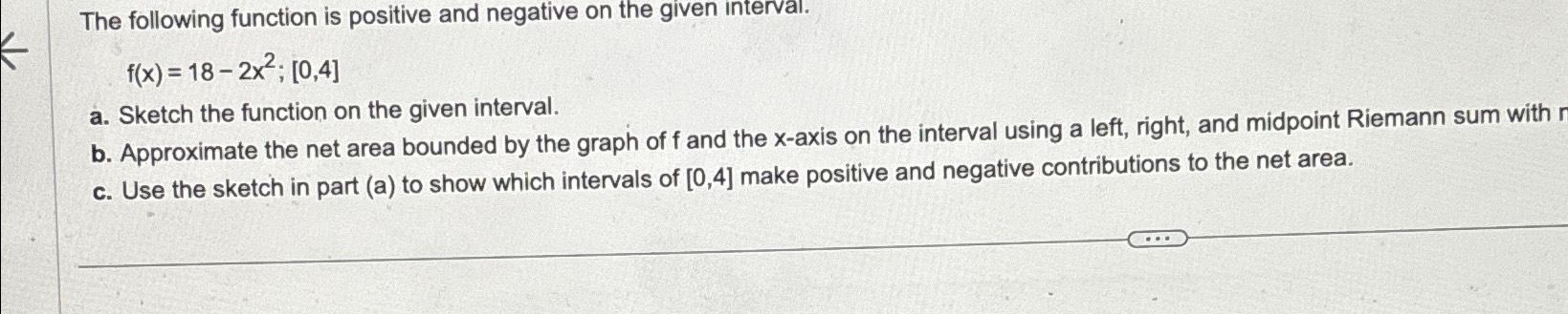 The following function is positive and negative on | Chegg.com