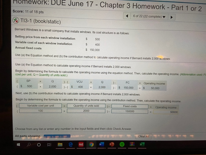Solved Homework: DUE June 17 - Chapter 3 Homework - Part 1 | Chegg.com