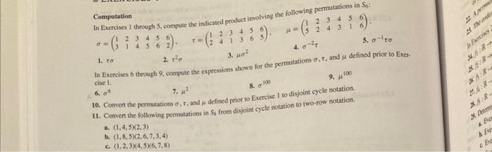 Solved In Exercises 1 through 5, compule the indicated | Chegg.com