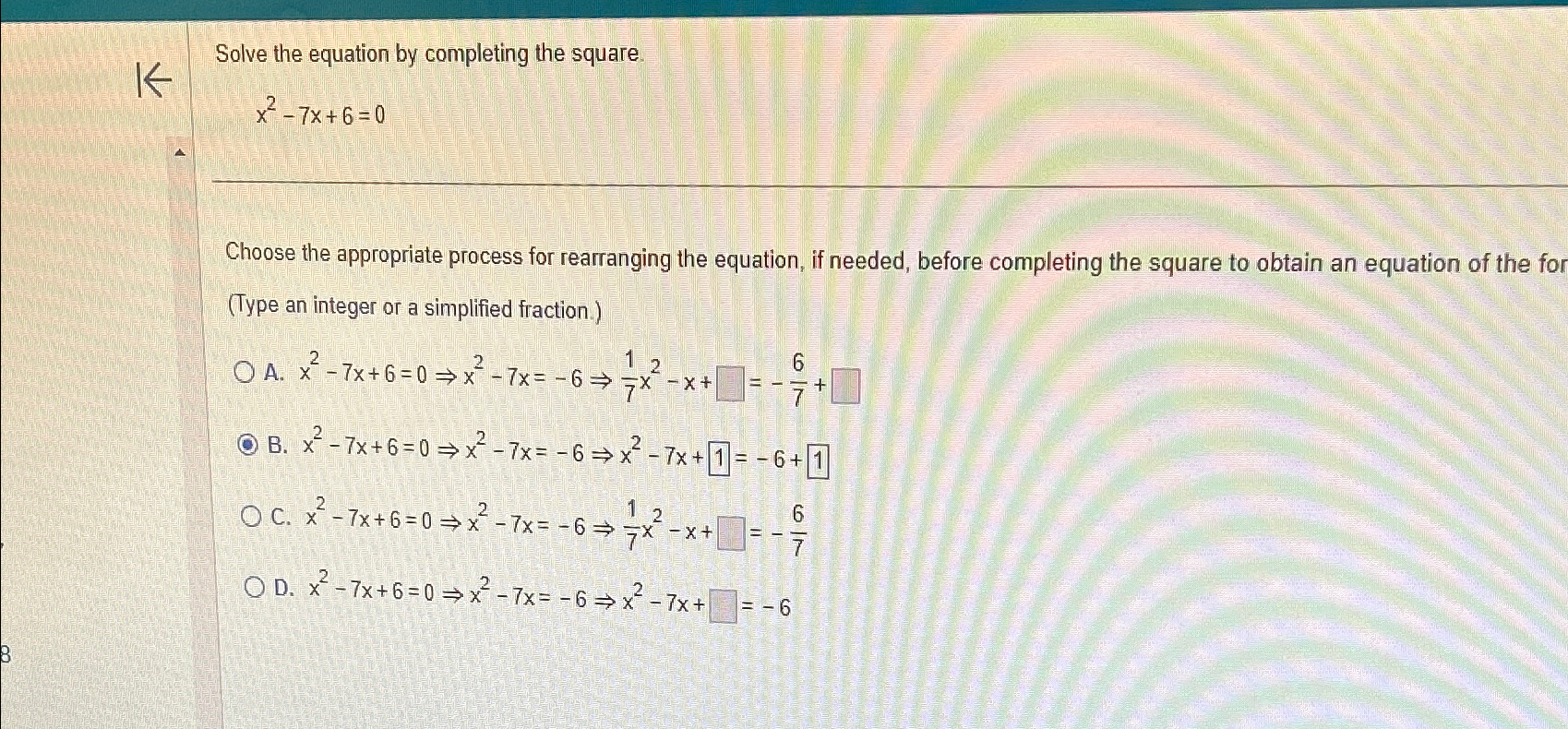 Solved Solve the equation by completing the | Chegg.com