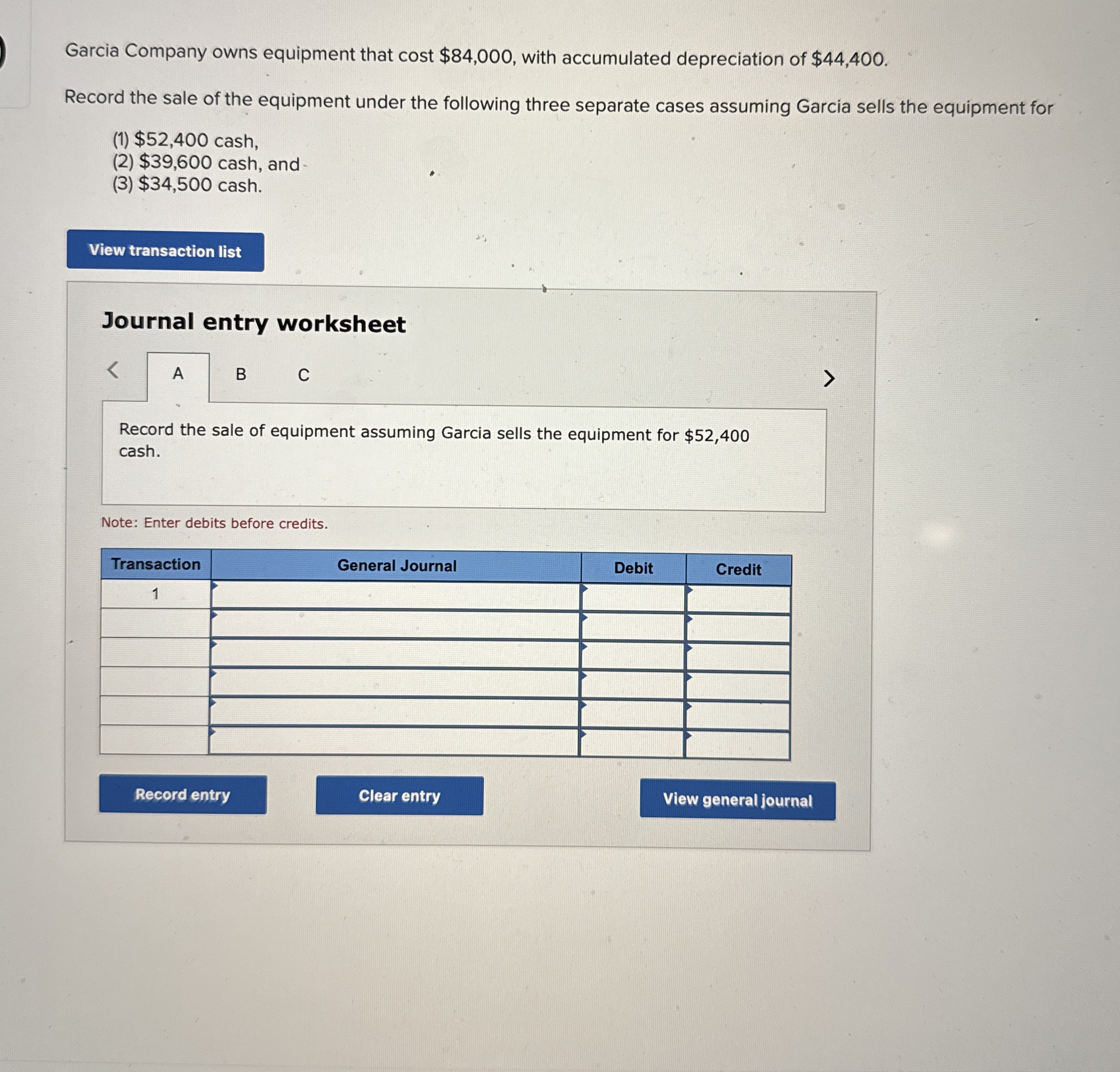 Solved Garcia Company owns equipment that cost $84,000, | Chegg.com
