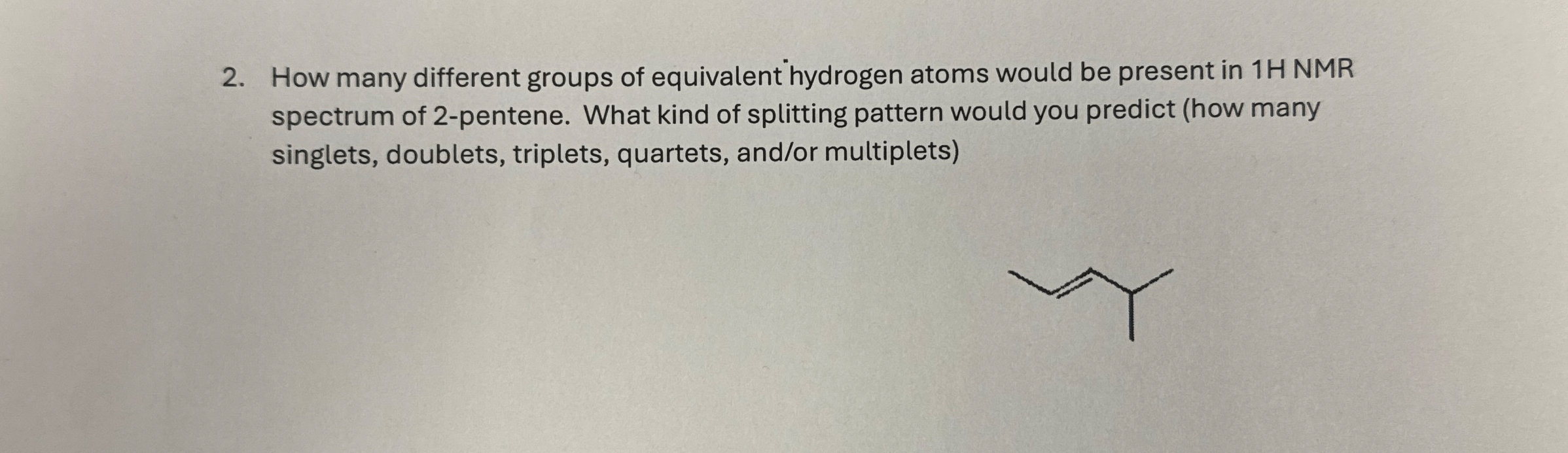 Solved How many different groups of equivalent hydrogen | Chegg.com
