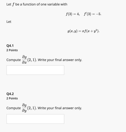 Solved Let f be a function of one variable with | Chegg.com