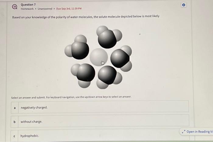Solved Based on your knowledge of the polarity of water | Chegg.com