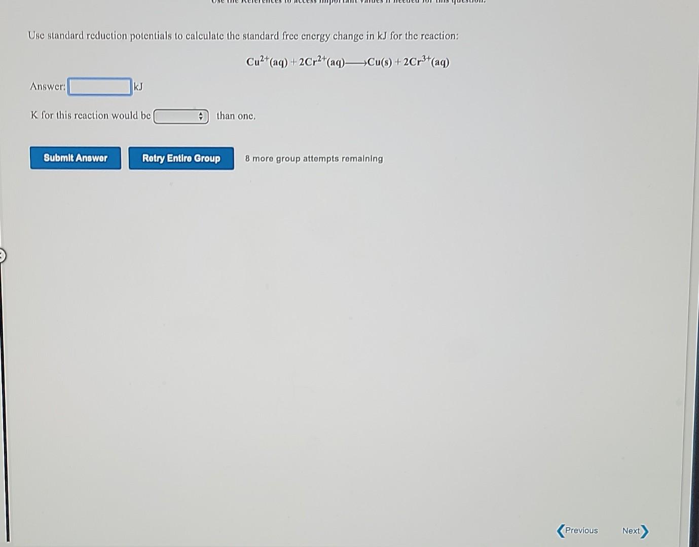 Solved Usc standard reduction potentials to calculate the | Chegg.com