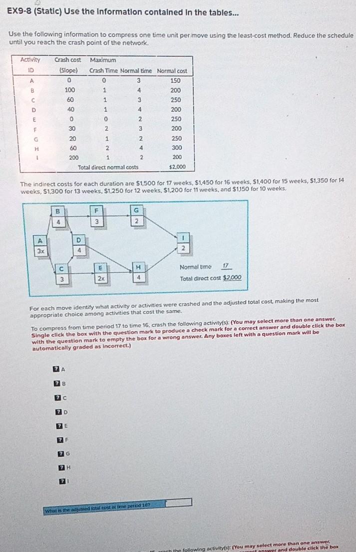 Solved EX9-8 (Static) Use the information contained in the | Chegg.com