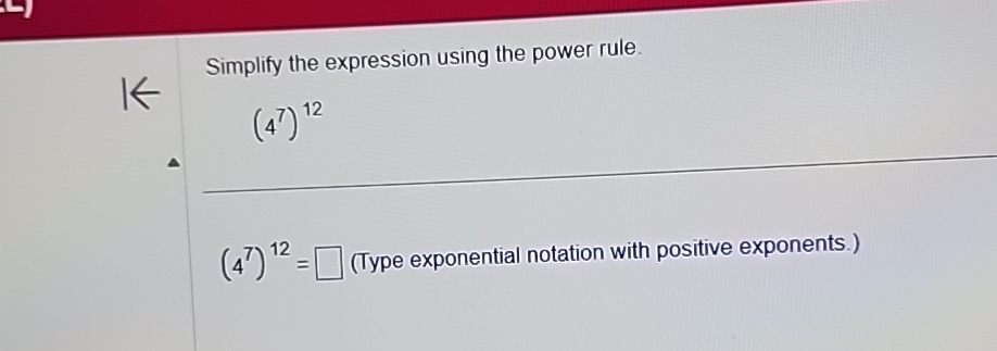 Solved Simplify the expression using the power | Chegg.com