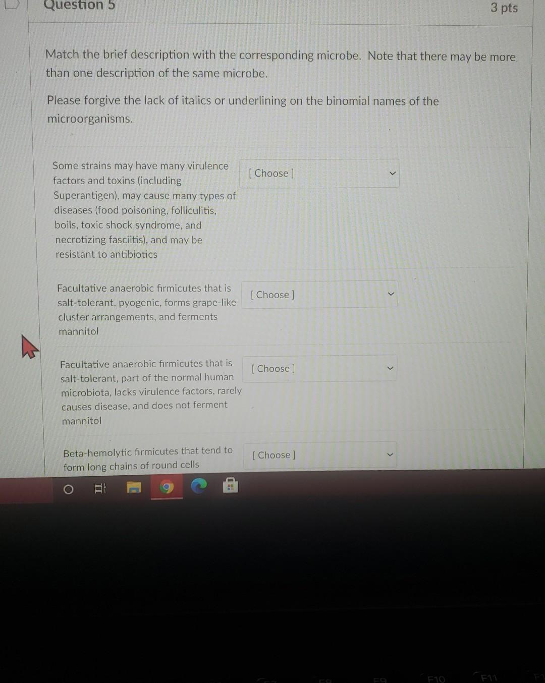 Solved Question 5 3 pts Match the brief description with the | Chegg.com
