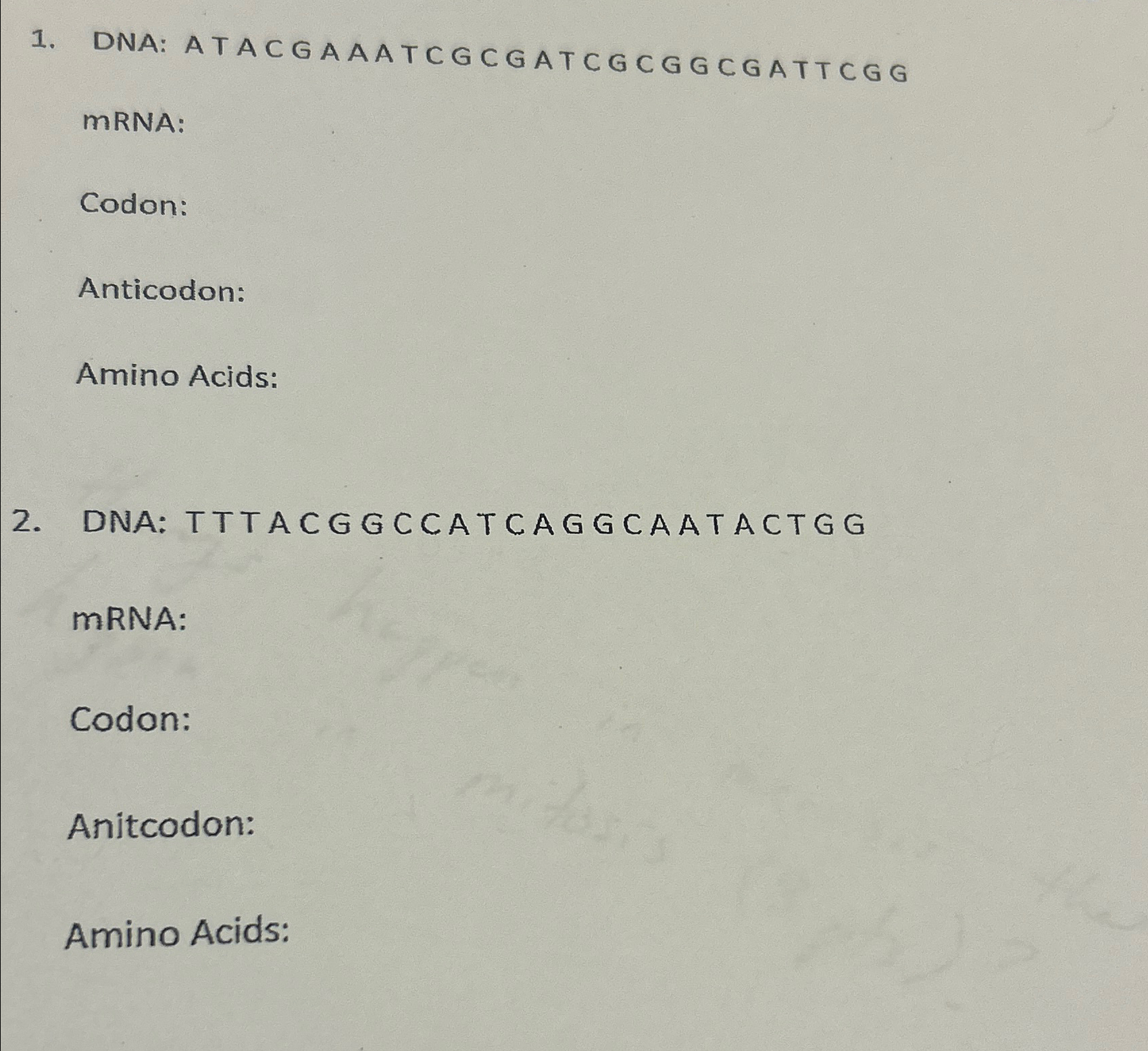 Solved DNA: | Chegg.com