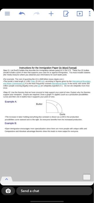 Instructions for the Immigration Paper in Word | Chegg.com