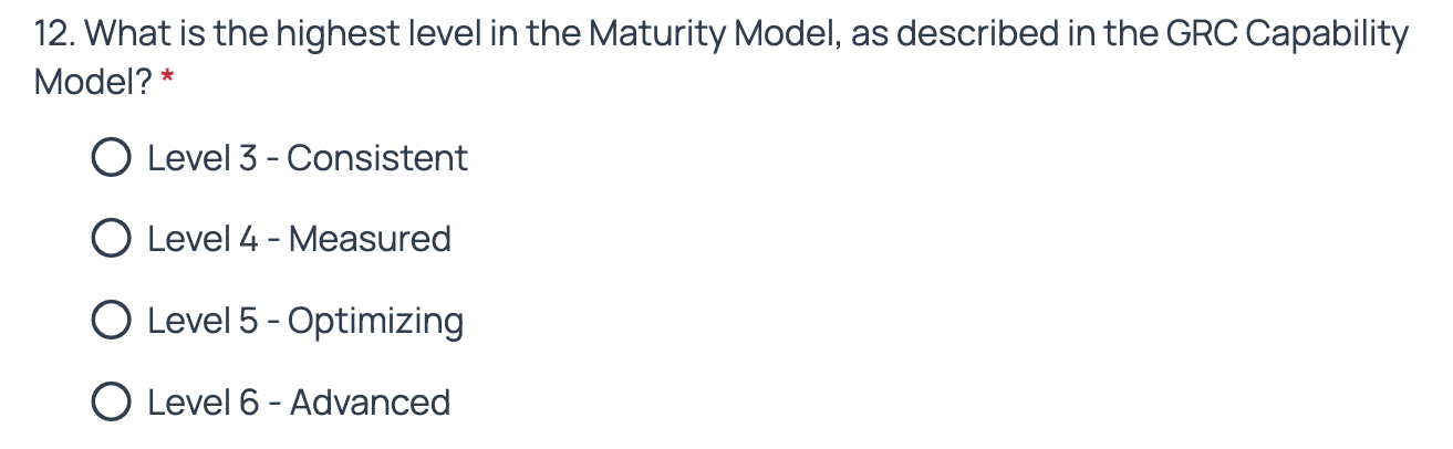 Solved What is the highest level in the Maturity Model, as | Chegg.com