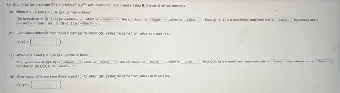 Solved Let Q(x, y) be the predicate "If xy then x² | Chegg.com