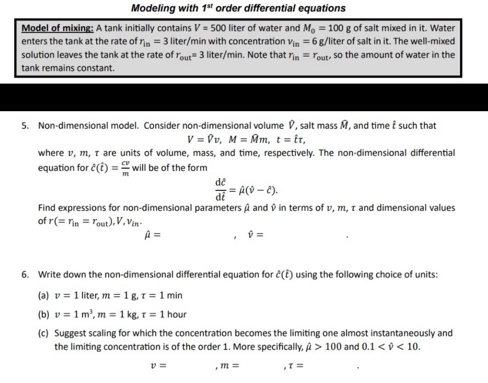 Solved Modeling with 1st ﻿order differential equationsModel | Chegg.com