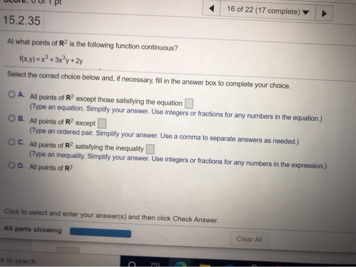 Solved 16 of 22 (17 complete) 15.2.35 At what points of R2 | Chegg.com