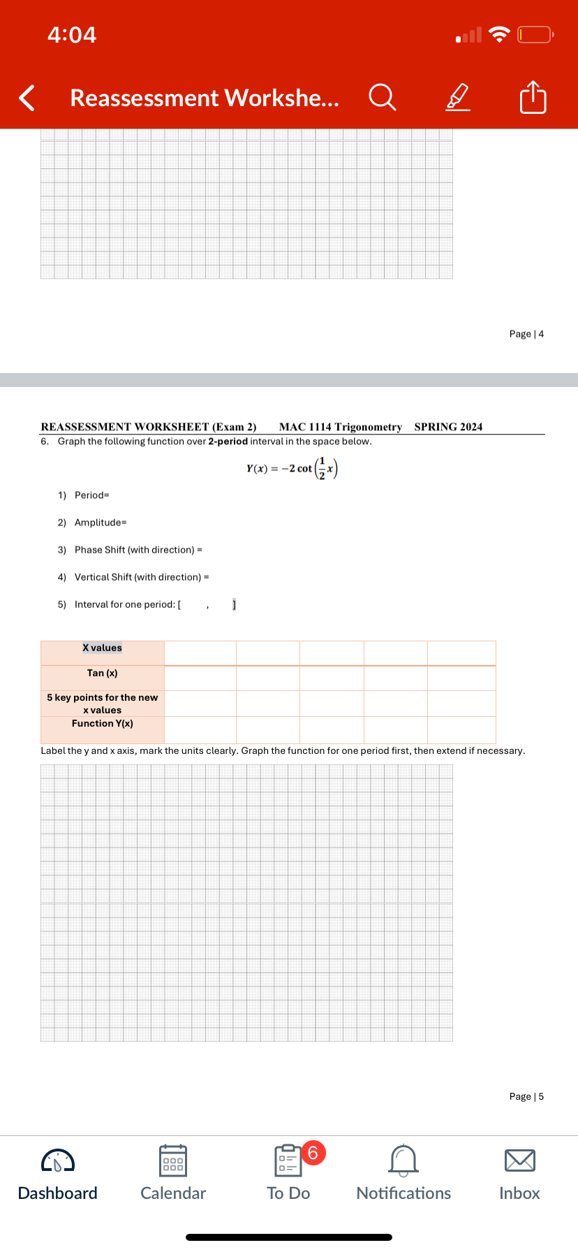 Solved REASSESSMENT WORKSHEET (Exam 2) , ﻿MAC 1114 | Chegg.com