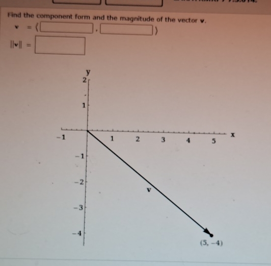 Solved Find the component form and the magnitude of the | Chegg.com