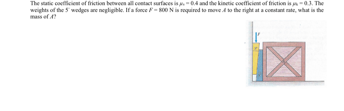 Solved The static coefficient of friction between all | Chegg.com