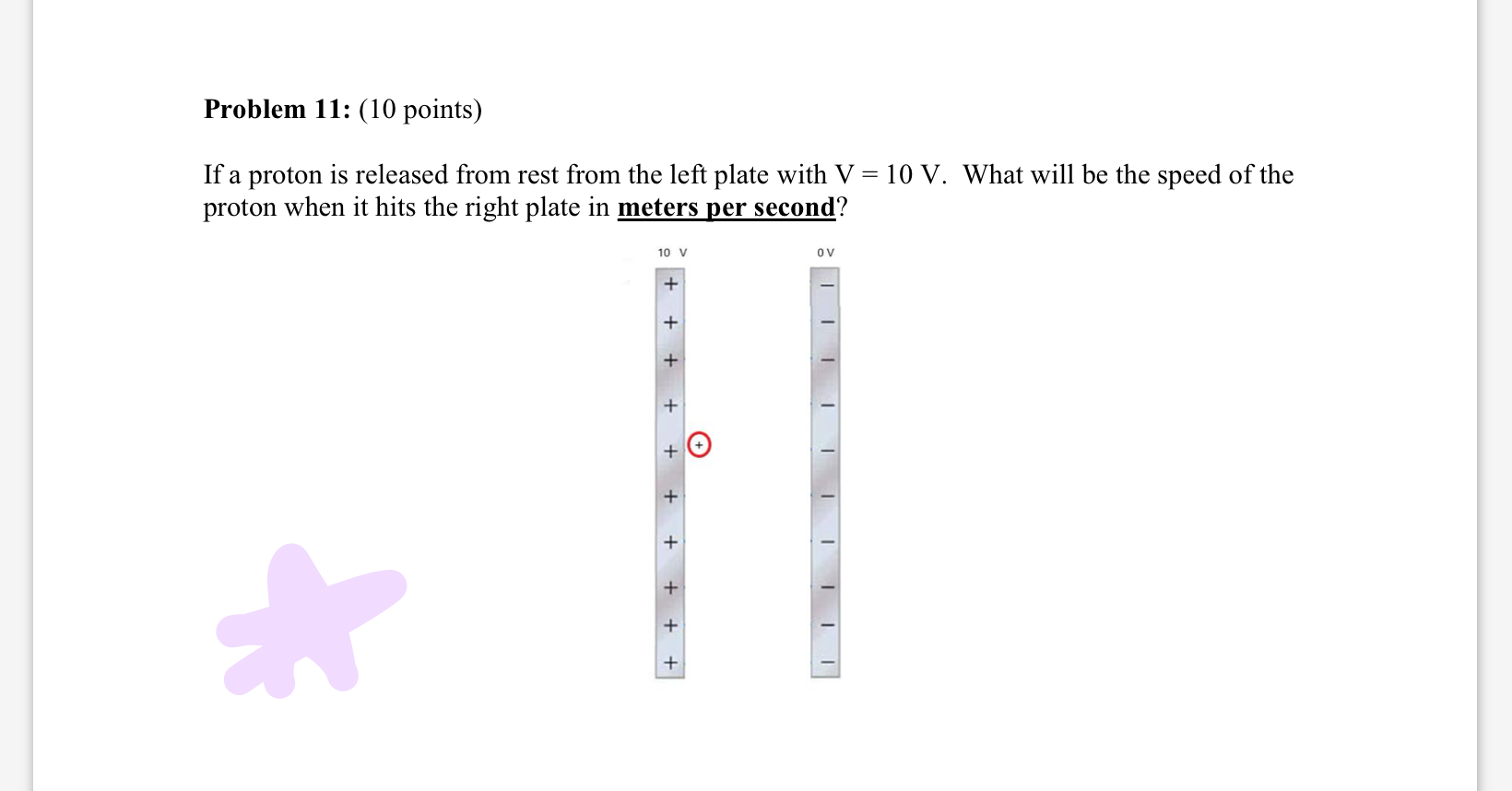 Solved Problem 11: (10 ﻿points)If a proton is released from | Chegg.com
