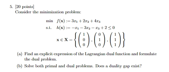 Solved Consider The Minimization