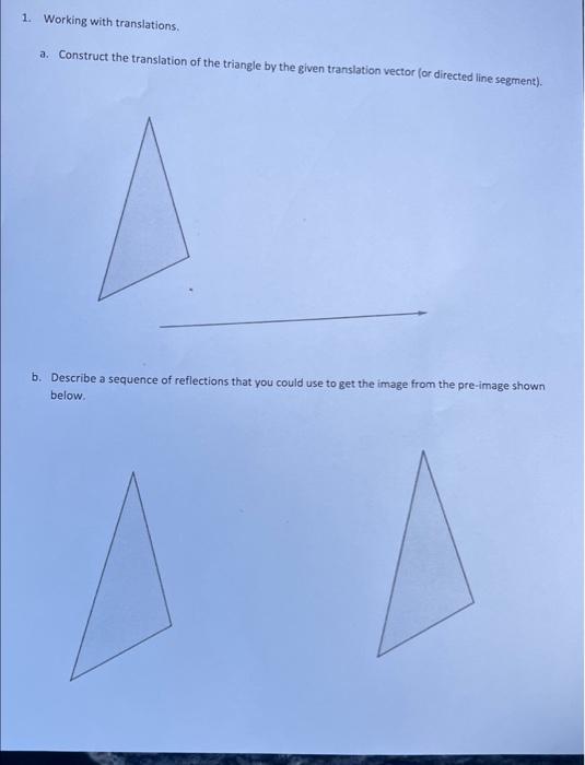 Solved 1. Working with translations. a. Construct the | Chegg.com