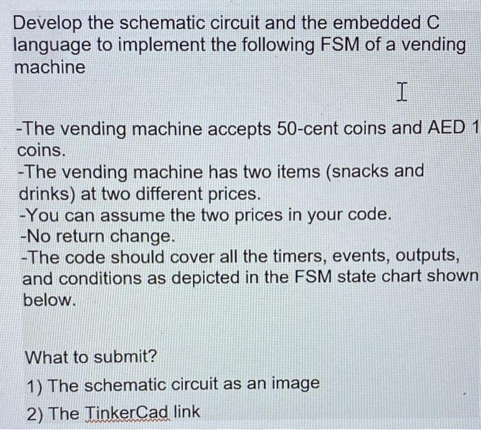 Solved Develop the schematic circuit and the embedded C | Chegg.com