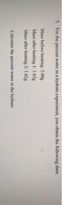 Percent Composition Of Water In A Hydrate Diagram Percent Co