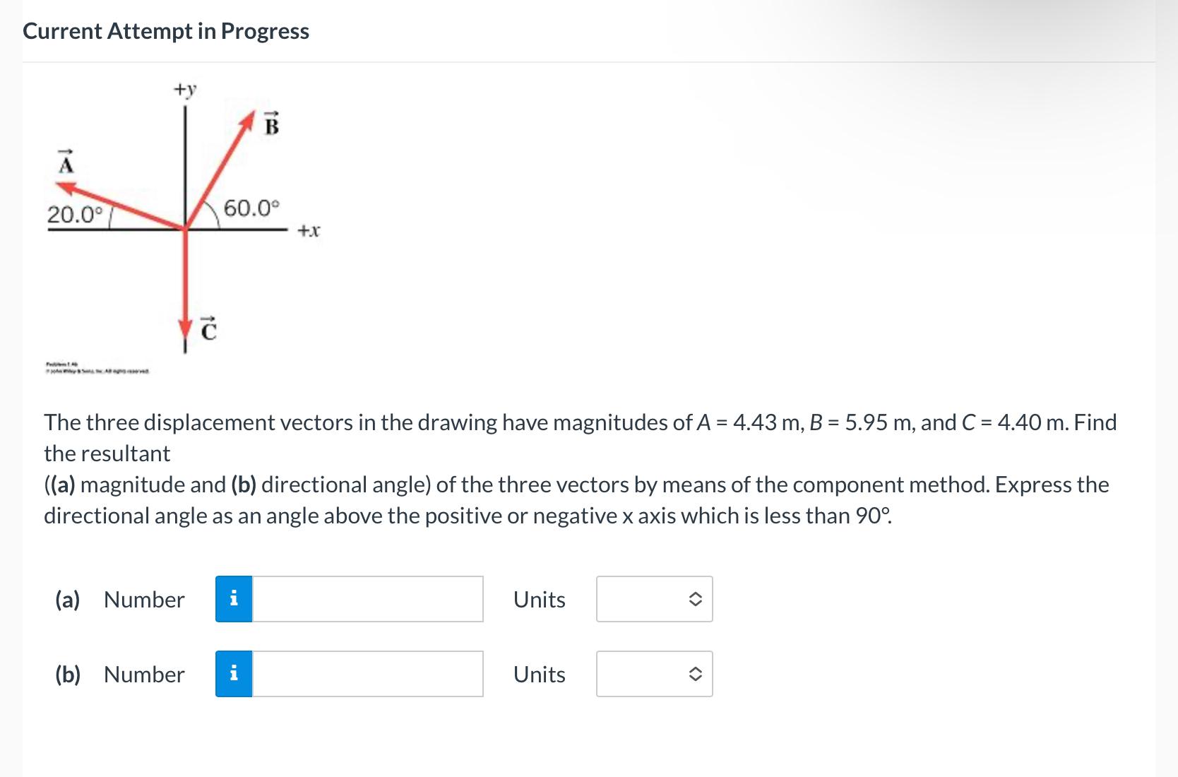 Solved The three displacement vectors in the drawing have | Chegg.com