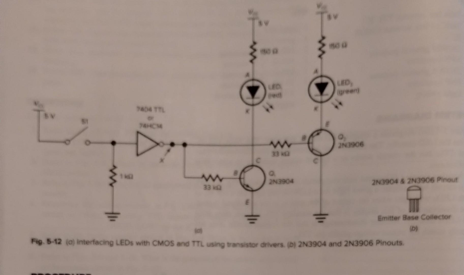 Solved Fig. 5-11 Interfacing LEDs to standard TTL. (a) | Chegg.com
