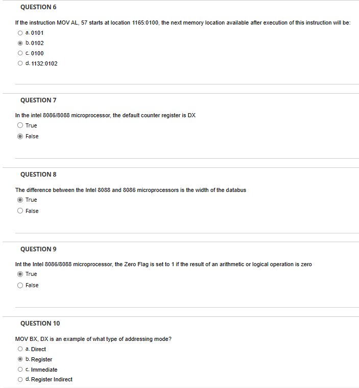 Solved QUESTION 6If the instruction MOV AL, 57 ﻿starts at | Chegg.com