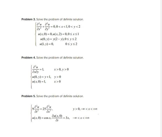 Solved Problem 3. Solve the problem of definite solution. | Chegg.com