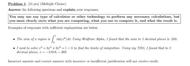 Solved Problem 1: [15 pts] (Multiple Choice) Answer the | Chegg.com