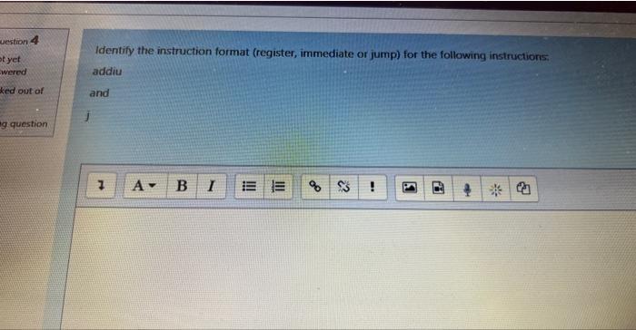Solved Identify the instruction format (register, immediate | Chegg.com