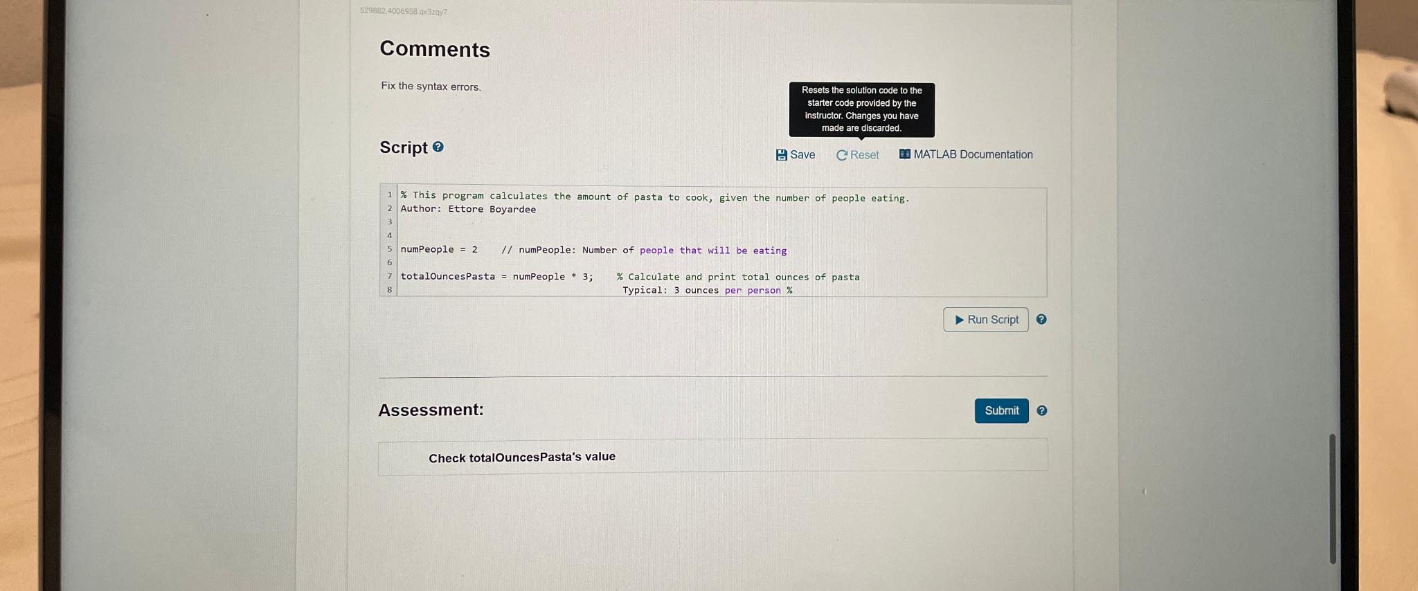Solved 529882.4006958 . ﻿qk 3zqy7CommentsFix the syntax | Chegg.com