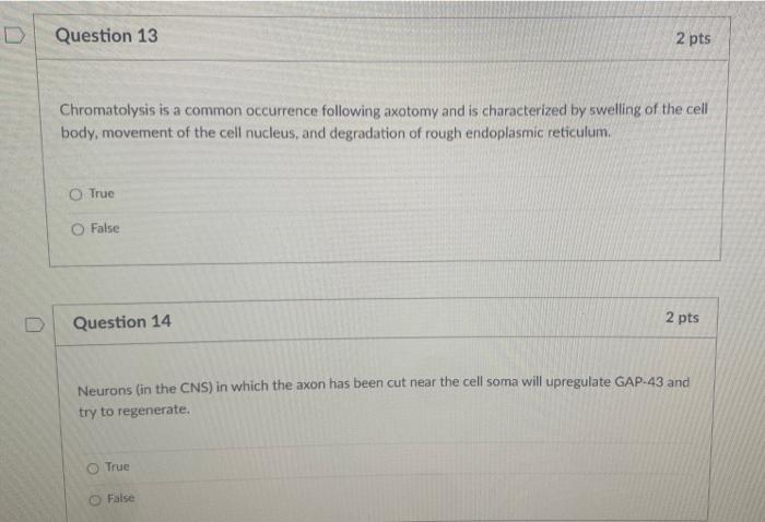 Solved Chromatolysis is a common occurrence following | Chegg.com
