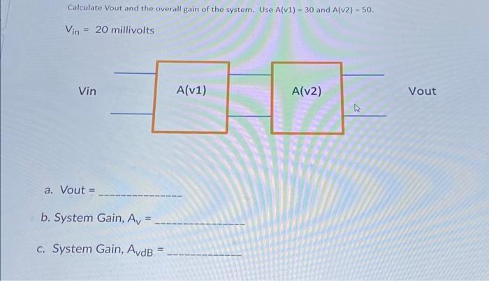Solved Calculate Vout and the overall gain of the system, | Chegg.com